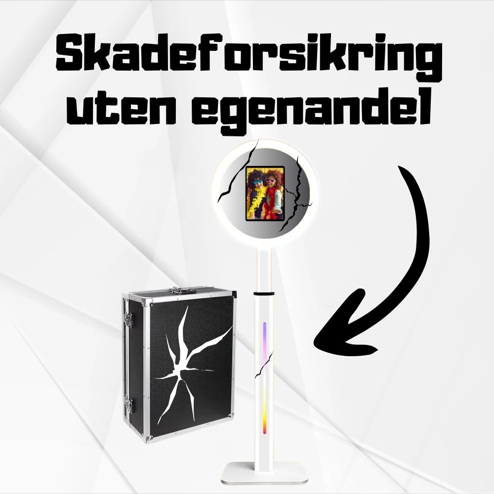 Skadeforsikring uten egenandel i fotoboksen - Selfie Boks Photobooth